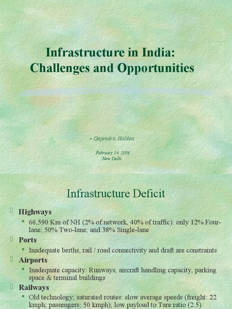 Infrastructure Challenges in India | PDF | Public–Private Partnership ...