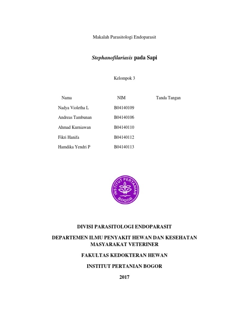 Stephanofilariasis: Penyakit Kaskado Sapi | PDF
