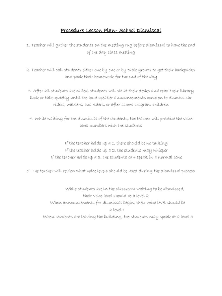 Procedure Lesson Plan | PDF