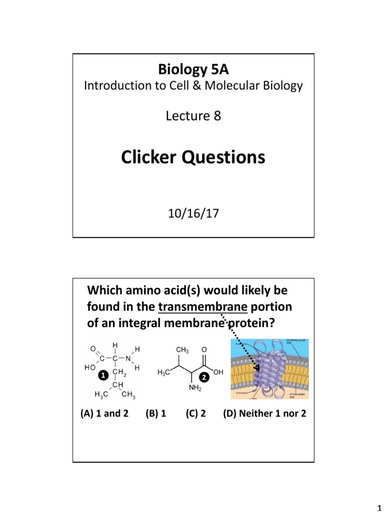 Clicker Questions: Biology 5A | PDF