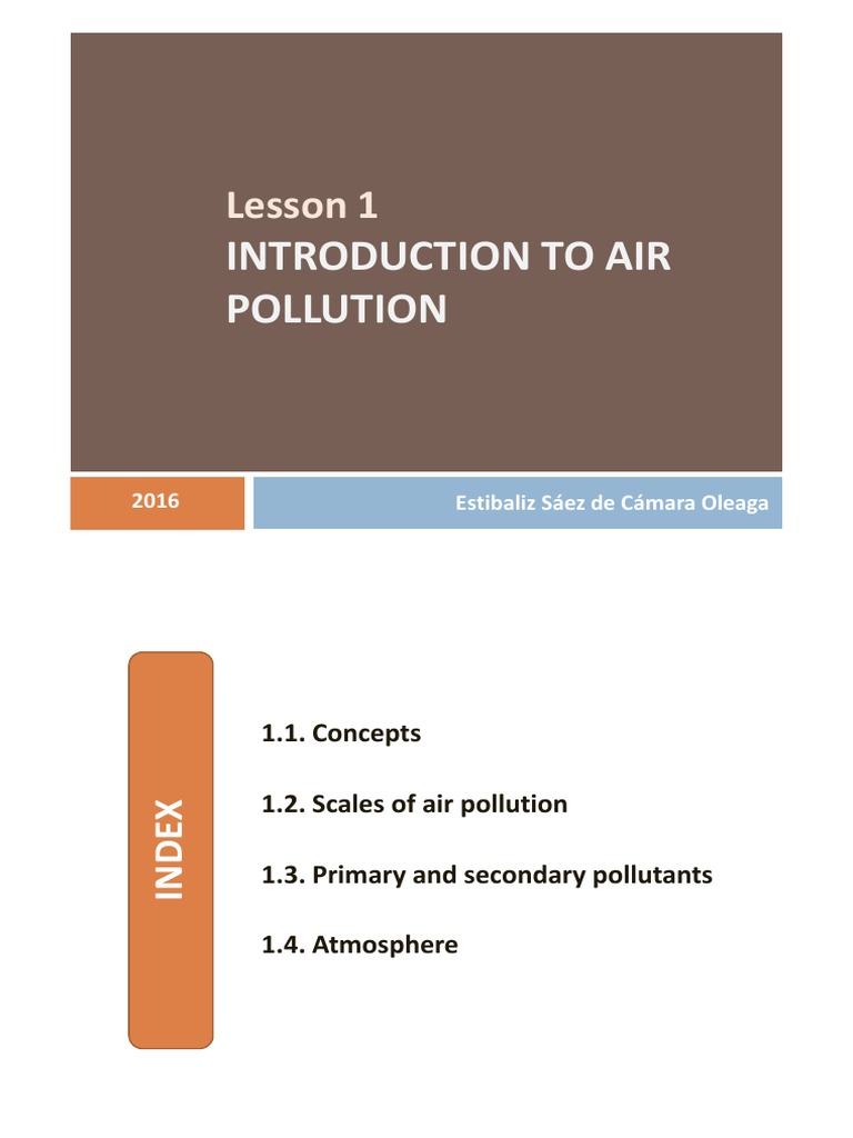Lecture Notes Air Pollution Technologies | PDF | Atmosphere Of Earth ...