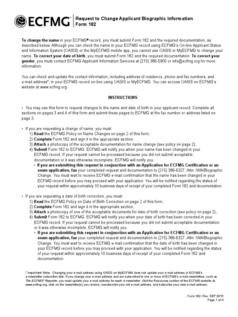 Form 182 | PDF | Identity Document | Official Documents