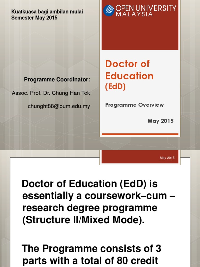 EdD Preview Slides May2015 | PDF | Thesis | Academic Degree