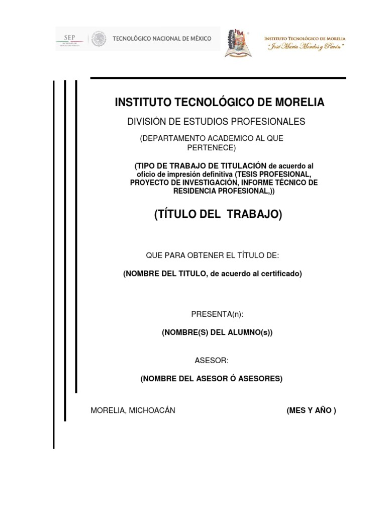 Portada Oficial para Trabajos de Titulacion | PDF
