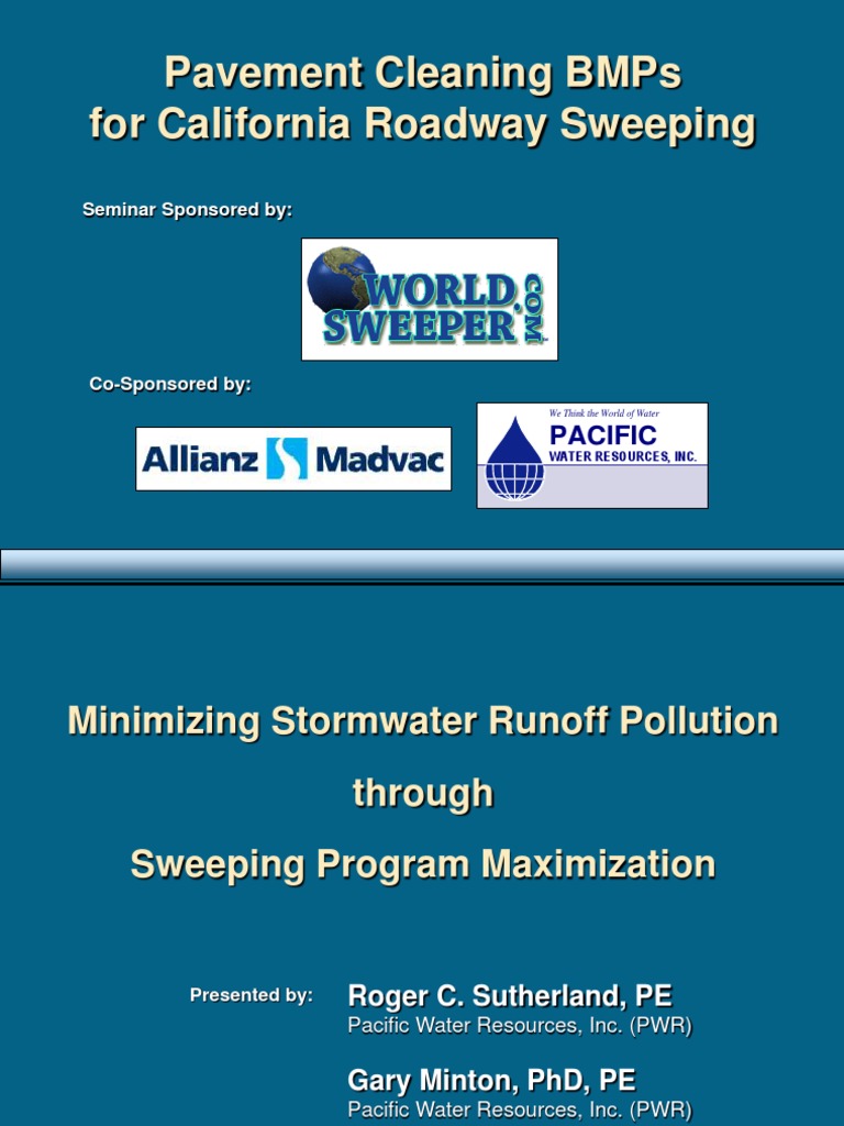 Pavement Cleaning Bmps For California Roadway Sweeping: Pacific Pacific ...
