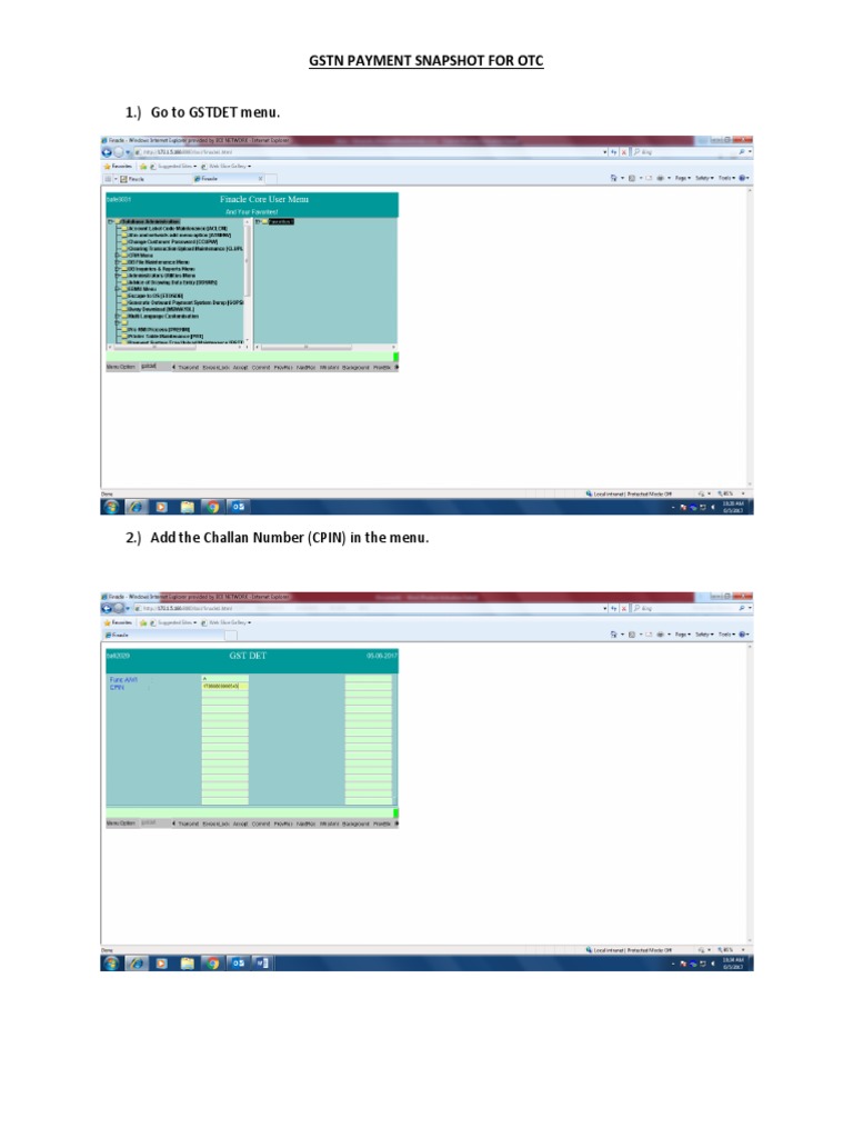 Finacle GST Menu | PDF