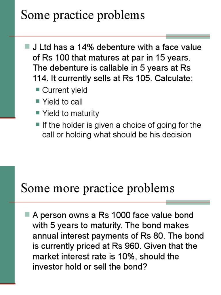 Bond Valuation Problems | PDF