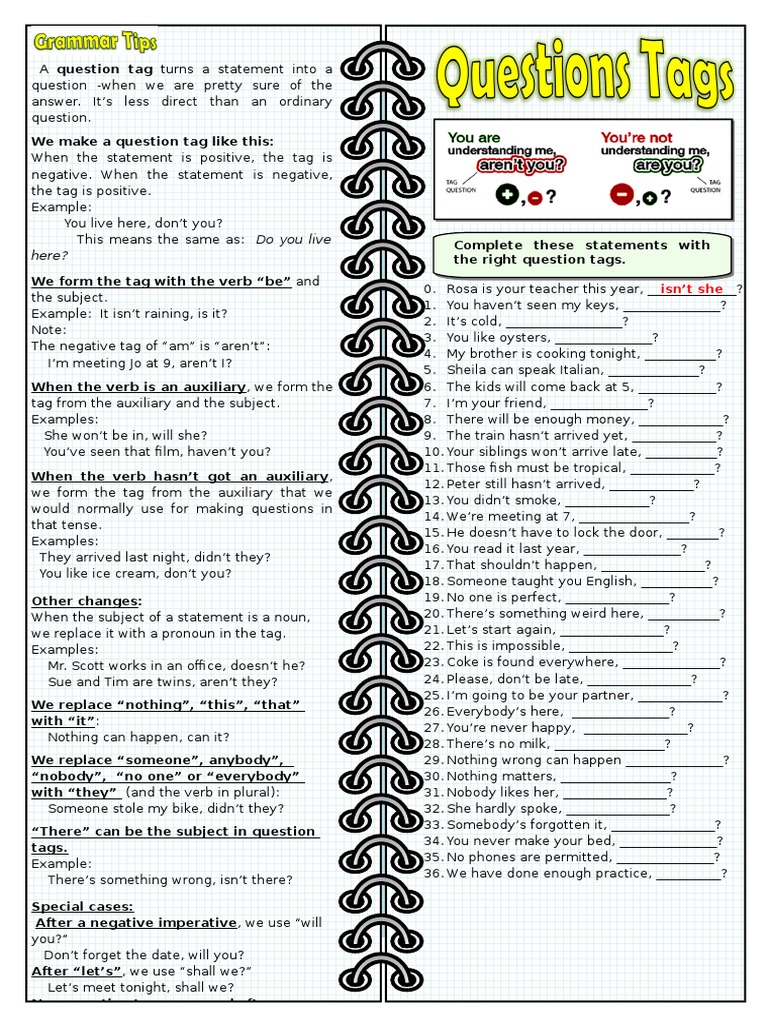 Question Tags | PDF | Verb | Linguistic Typology