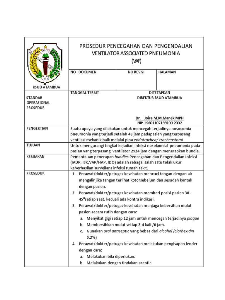 8 Spo Pencegahan Vap | PDF