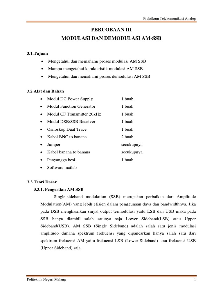 Laporan Prak 3 Am SSB | PDF