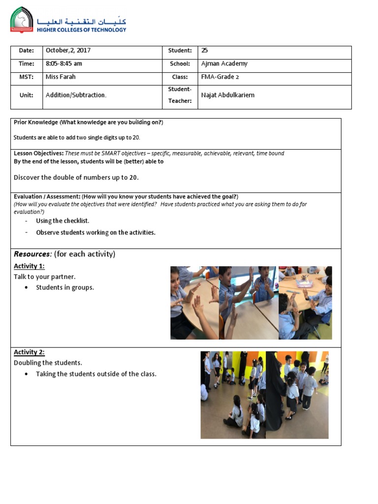 Lesson Plan One | PDF | Classroom | Teachers