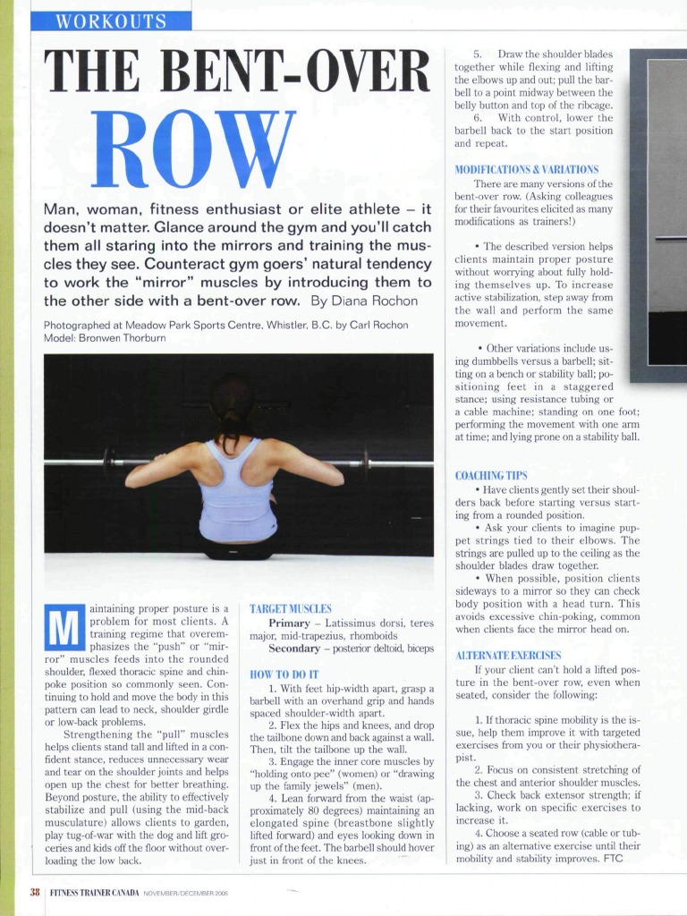 The Bent-Over Row: A Fundamental Exercise for Improving Posture and ...