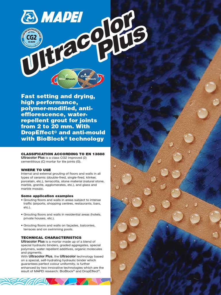 Ultracolor-Plus Tech Info | PDF | Mortar (Masonry) | Tile
