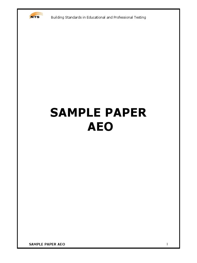 Sample Paper AEO: Building Standards in Educational and Professional ...