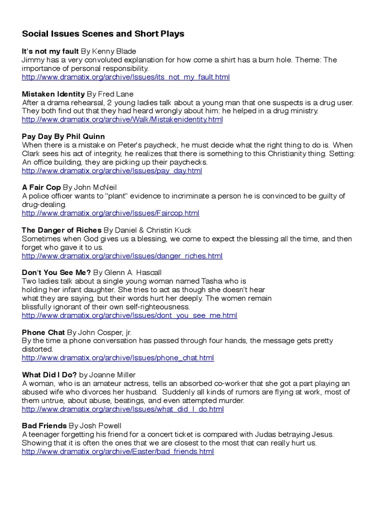 Social Issues Scripts