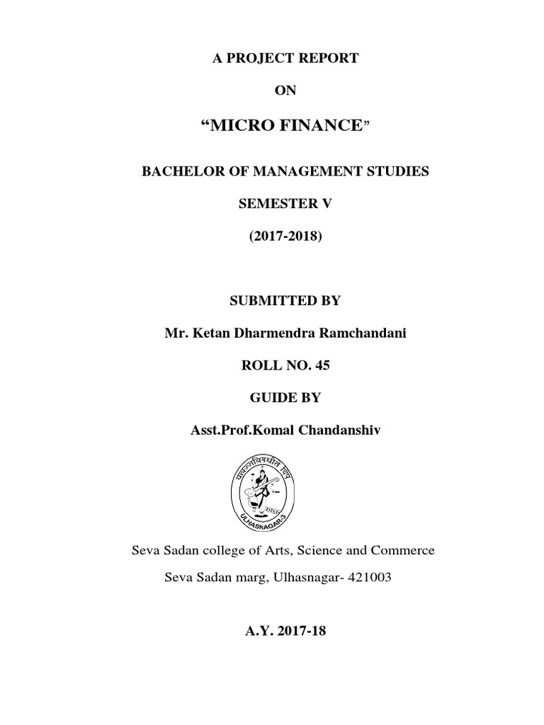 Microfinance Project Report | PDF | Academia