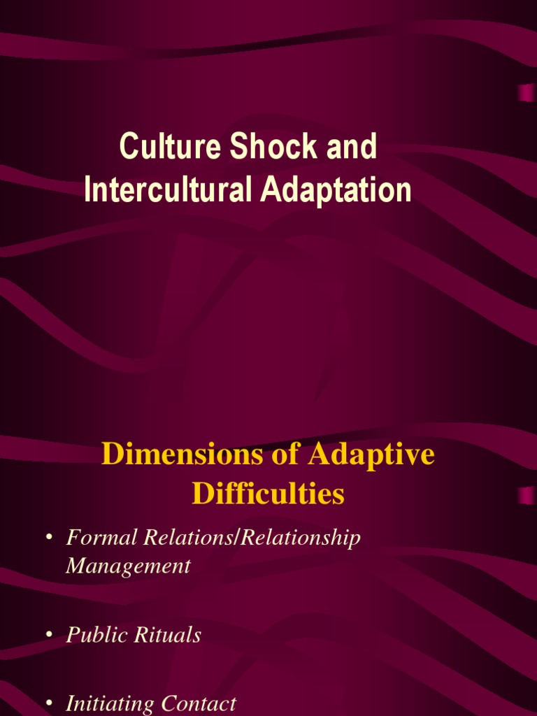 Culture Shock (Intercultural Adaptation) | PDF | Cross Cultural ...