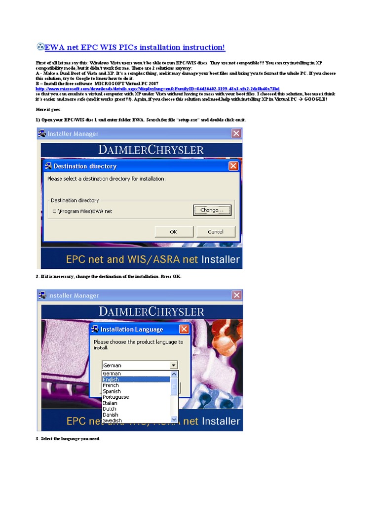 EWA-net EPC WIS Installation Instructions PDF | PDF | Windows Xp ...