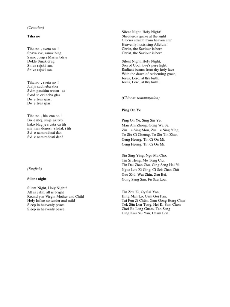 Tekst Tiha Noc | PDF