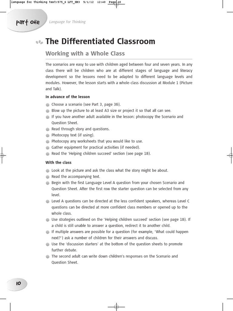 Language For Thinking Extract | PDF | Educational Assessment ...
