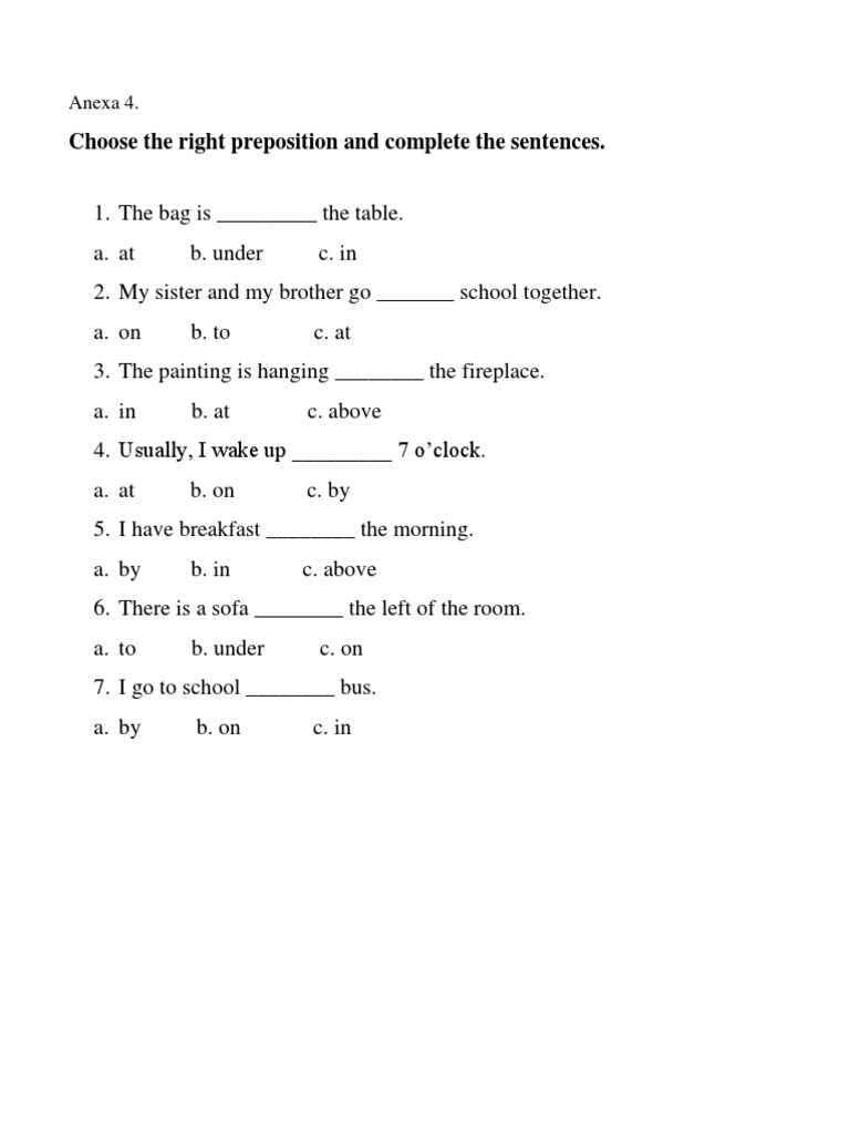 Arabic Prepositions Worksheet | PDF