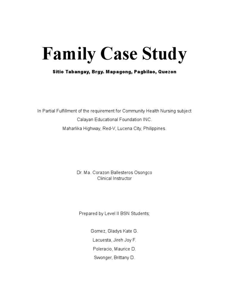 Case Study CHN | PDF | Hazards | Nursing