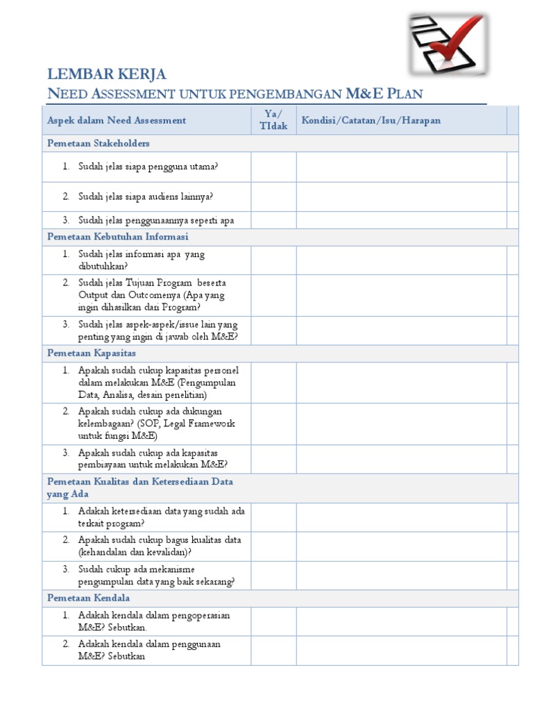 Lembar Kerja Need Assessment ME Plan | PDF