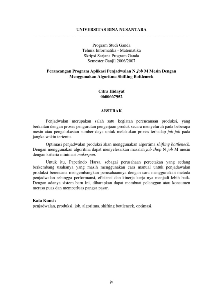 Menggunakan Algoritma Shifting Bottleneck | PDF