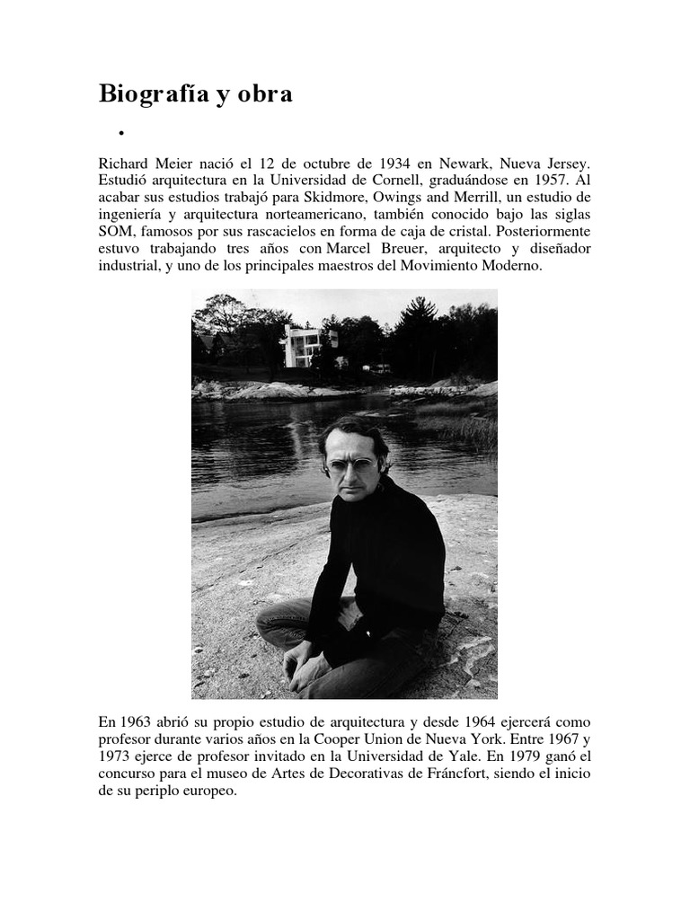 Biografía y Obra Richard Meier | PDF | Medios de arte | Diseño