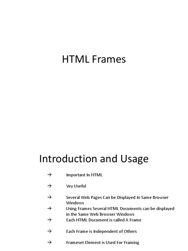 HTML Frames | PDF | Html | Cyberspace