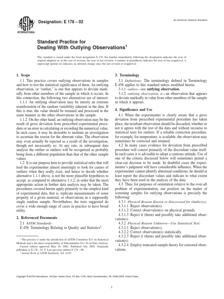 E178 PDF | PDF | Outlier | Statistical Hypothesis Testing
