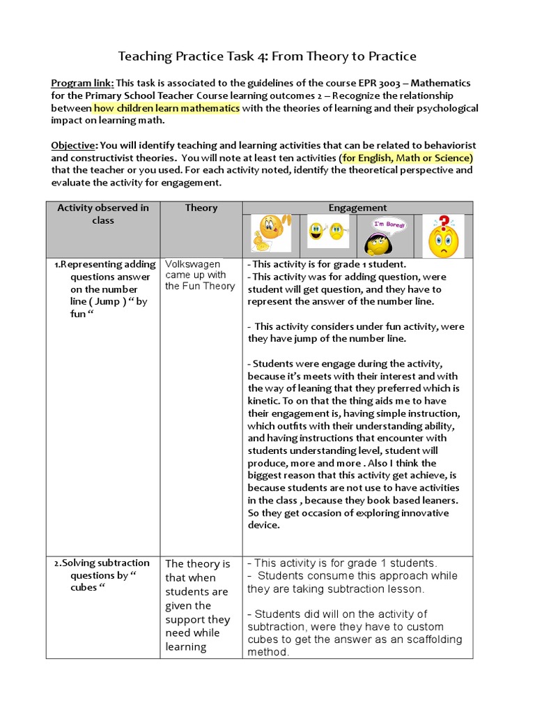 Teaching Practice Task 4 | PDF | Constructivism (Philosophy Of ...