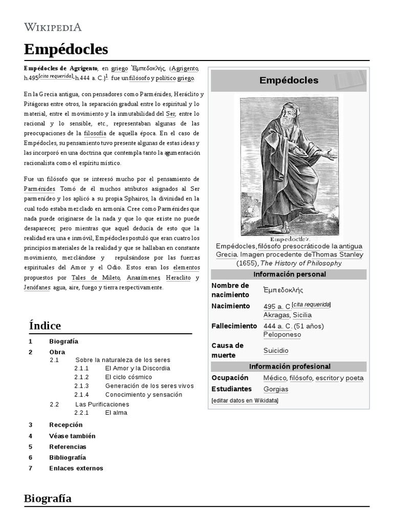 Empédocles | PDF | Science | Ciencia filosófica