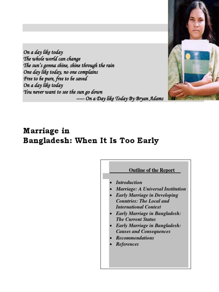 Early Marriage in Bangladesh: Insights and Solutions | PDF | Child ...