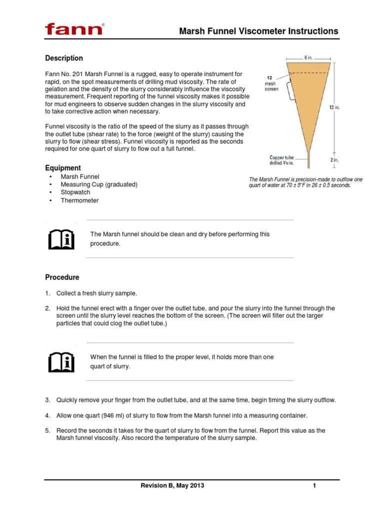 Marsh - Funnel - Instruction (Calibration Marsh Cone) PDF | PDF ...