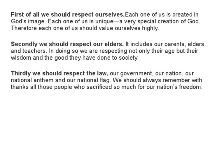 Speech On Respect | PDF