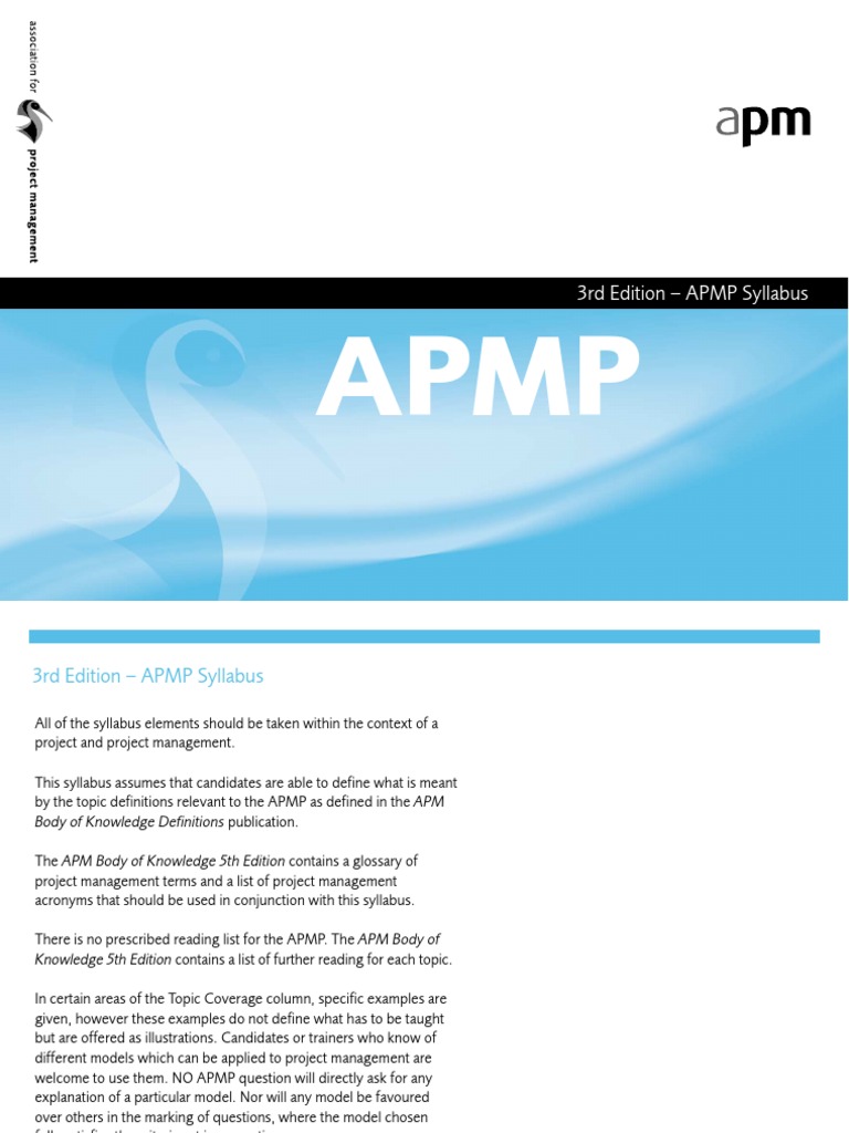 APMP Syllabus 3rd Edition Guide | PDF | Internal Rate Of Return | Net ...