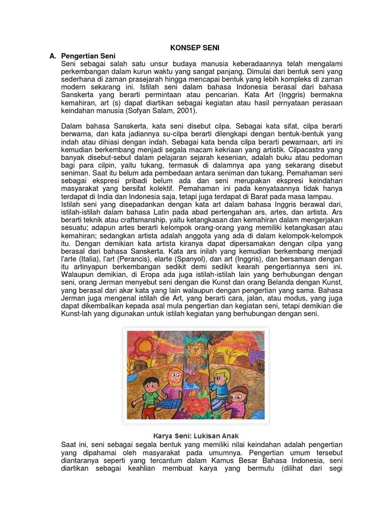 Pengertian dan Konsep Seni | PDF