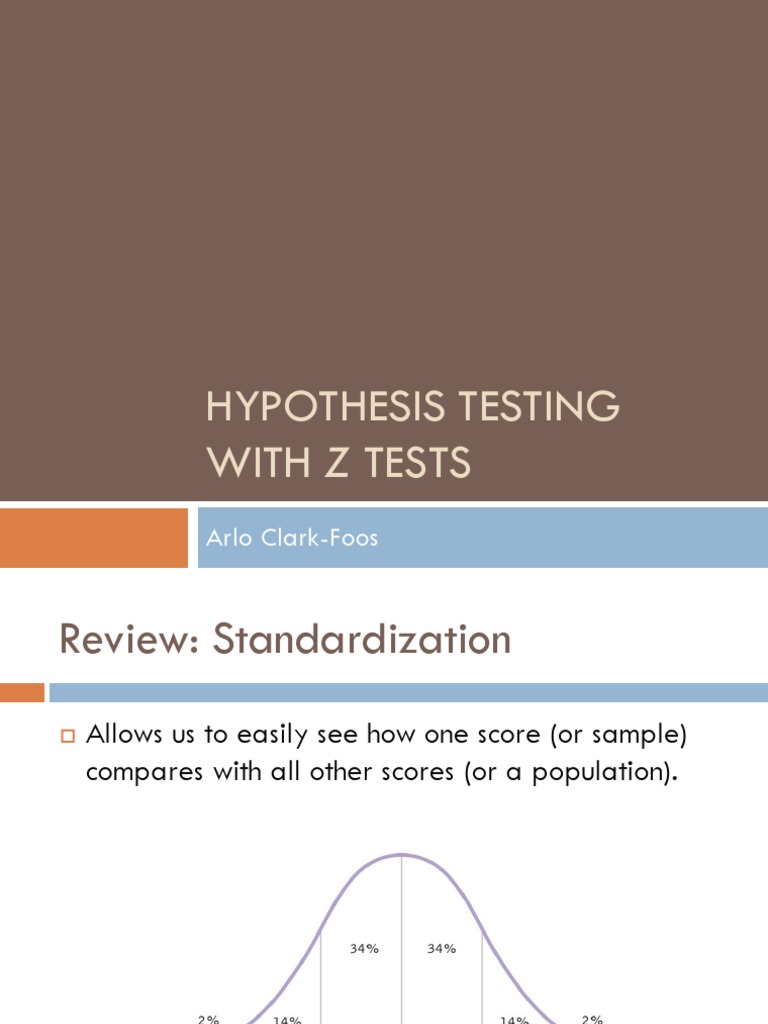 Hypothesis Testing - Z Test | PDF | Statistical Hypothesis Testing ...