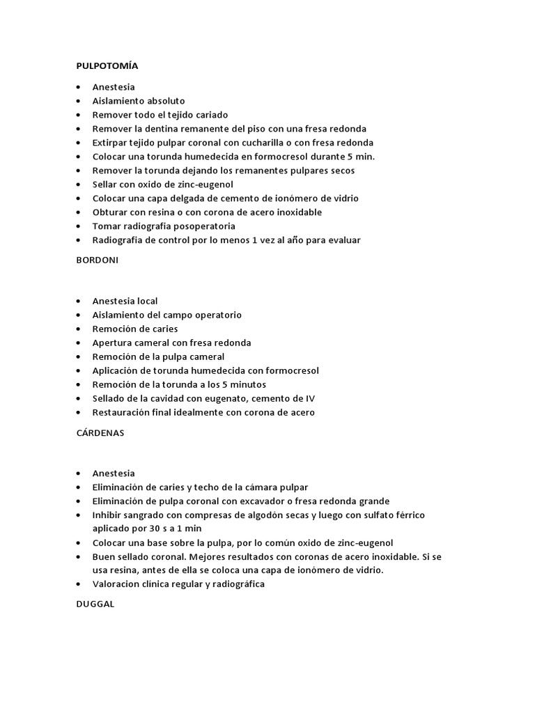 Protocolo Pulpotomia | PDF | Especialidades Medicas | Bienestar