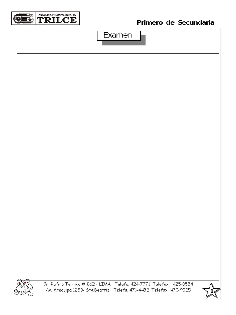 Exa 1 Ros | PDF | Sustracción | Matemática Elemental