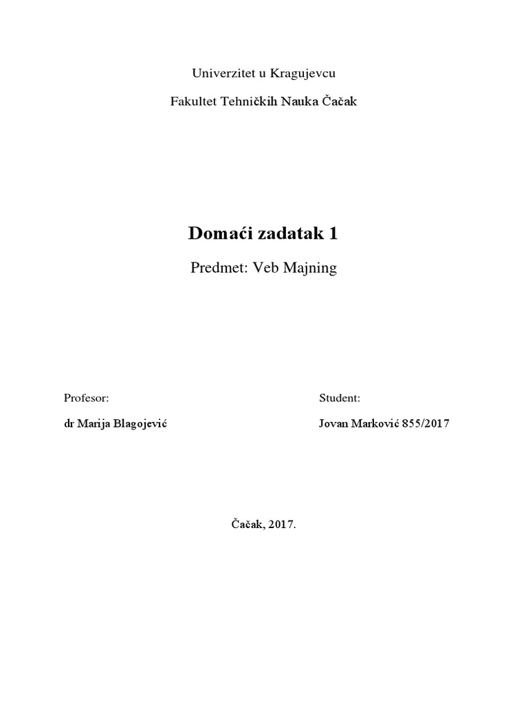 Domaci 1 | PDF