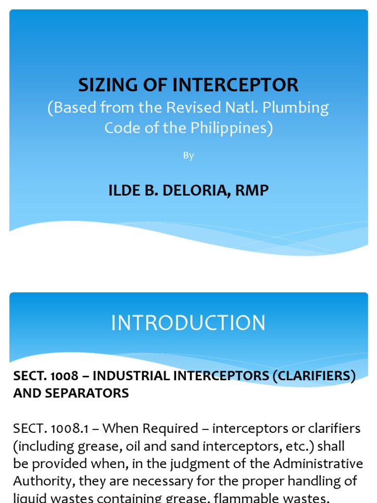 Sizing of Interceptor | PDF