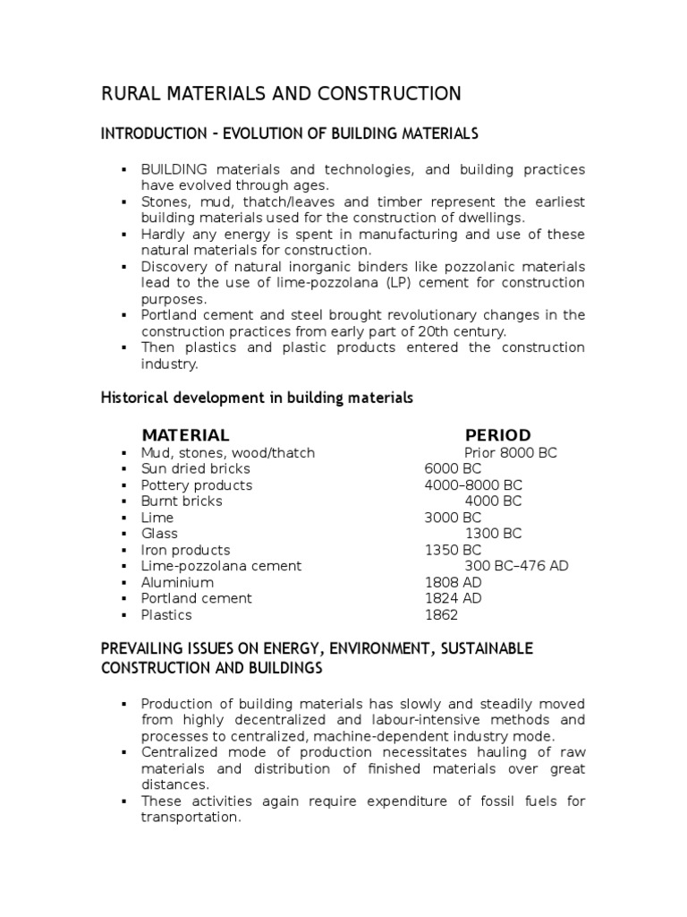 Rural - Materials & Construction | PDF | Brick | Building Materials