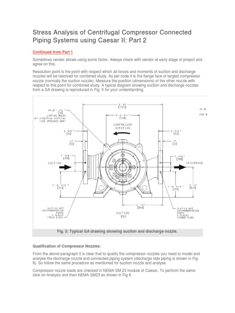 Stress Analysis of Centrifugal Compressor Connected Piping Systems Using Caesar II | PDF ...