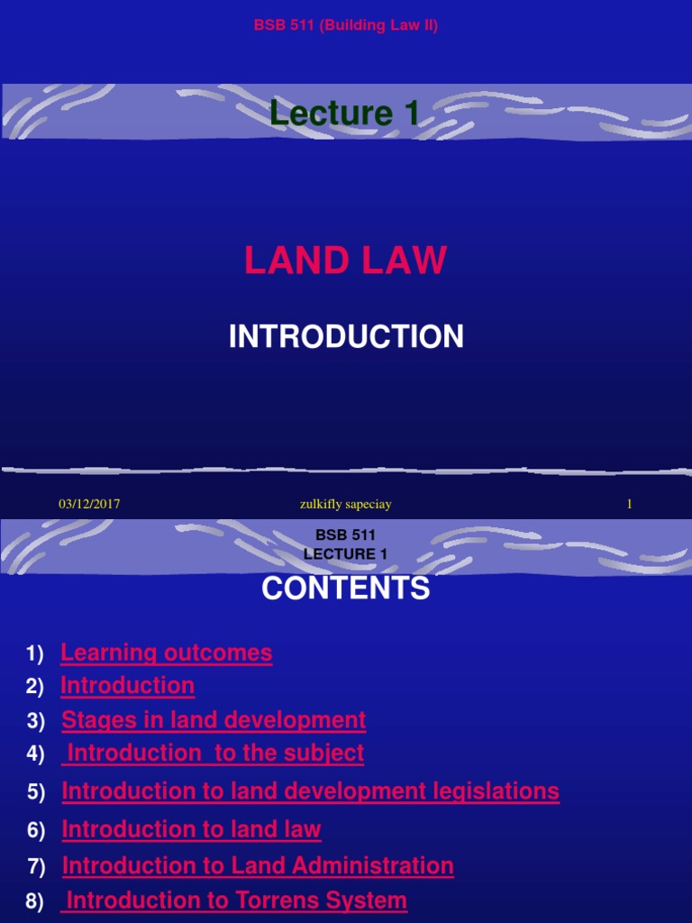 BSS511 Lecture 2 (Land Law & Torrens System) | PDF | Local Government ...