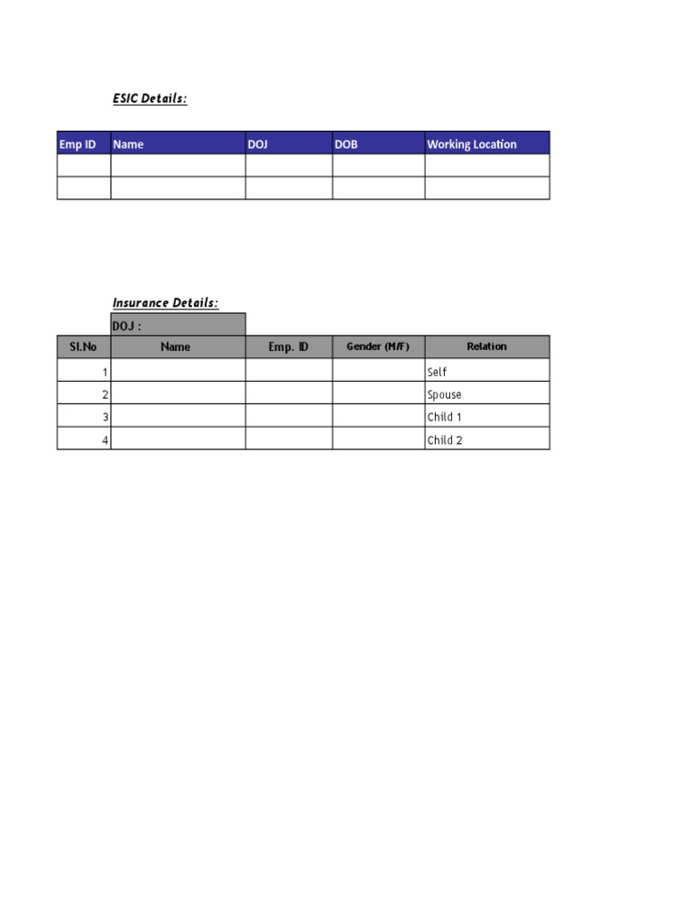 Insurance, ESIC Data | PDF