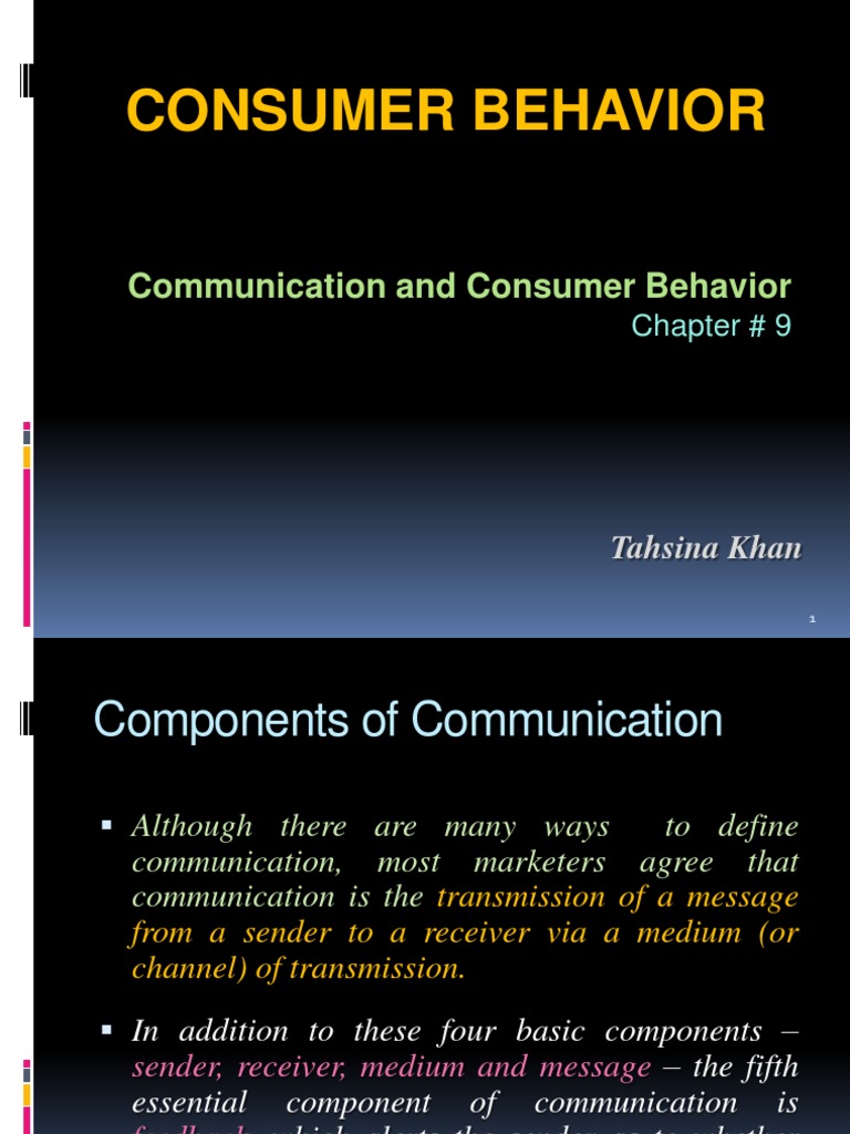 Chapter 9 - Communication and Consumer Behavior | PDF | Marketing ...