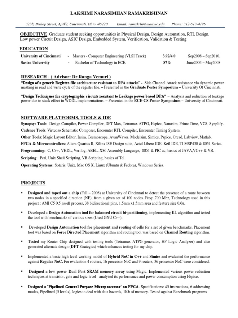 Lakshmi Narasimhan | PDF | Central Processing Unit | Embedded System