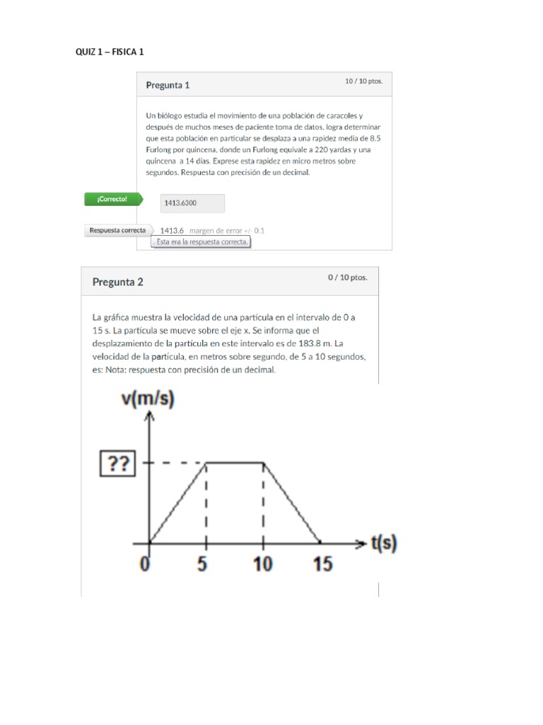 Quiz 1 - Fisica 1 | PDF